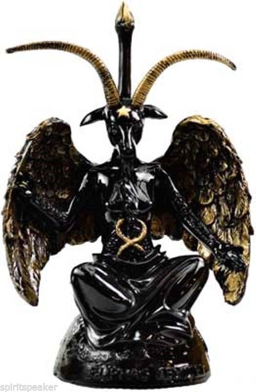 BLACK Baphomet Statue Goat Head God Wiccan Pagan God Goddess Wicca Pagan