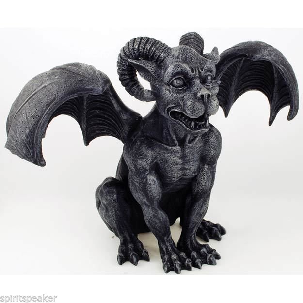 Ram Horned Gargoyle Statue Gargoyle Winged Statue Protection Medieval