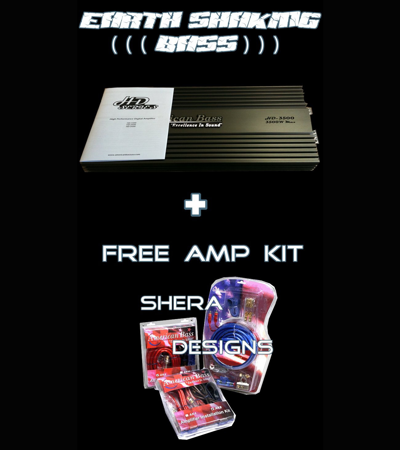 AMERICAN BASS HD 3500 AMP 3500 WATTS AMPLIFIER + FREE AMP KIT