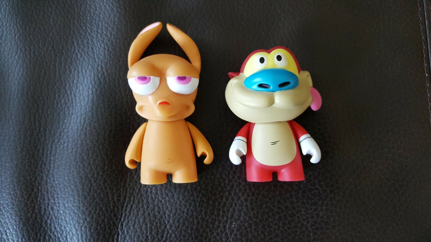 LOT 2 KIDROBOT NICKELODEON COLLECTIBLE VINYL MINI SERIES REN AND STIMPY ...