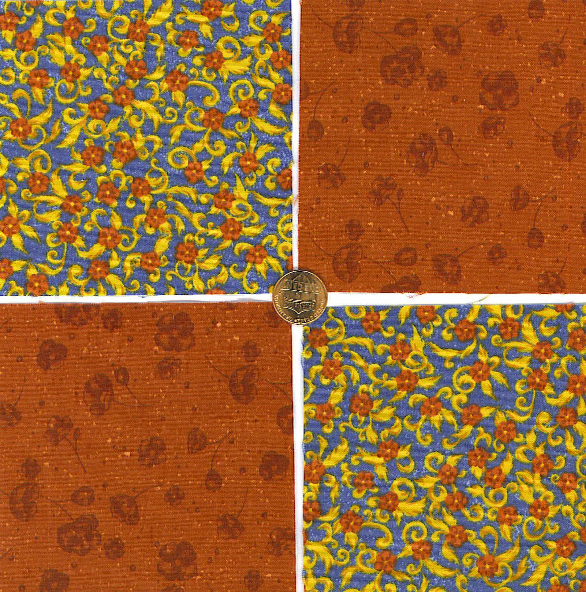 Rustic Gold Gorgeous Fabric 100% Cotton Quilt Craft Squares ZT1