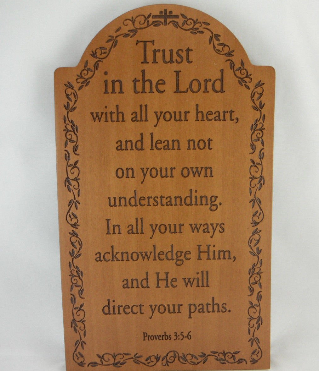 Wood Trust In The Lord Indoor Wall Plaque Religious Home Decor ...