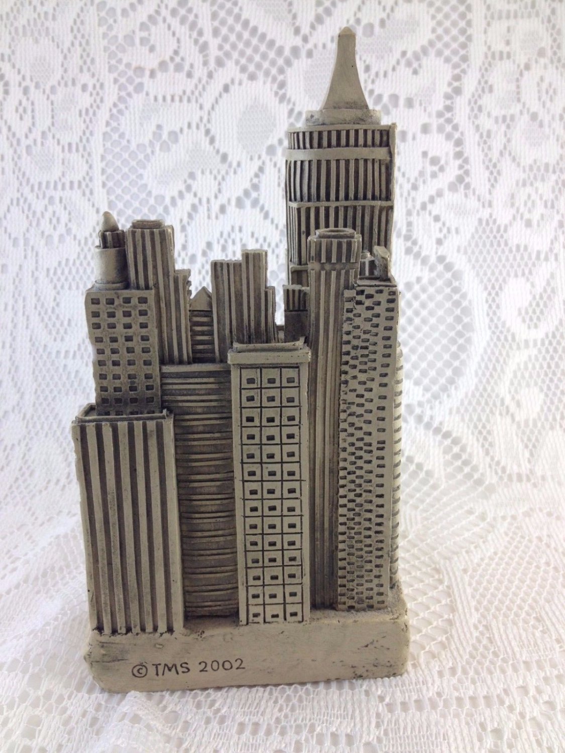 Skyline Bookend Big City View Skyscrapers Individual Bookend Grey Color ...