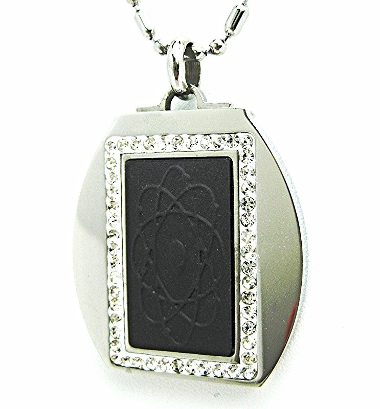 QP-10 Quantum Pendant Rectangular Cz Crystals in Round 316L Stainless Steel