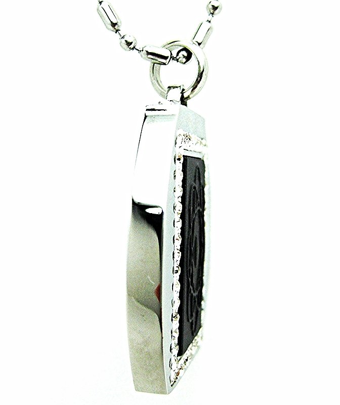 QP-10 Quantum Pendant Rectangular Cz Crystals in Round 316L Stainless Steel