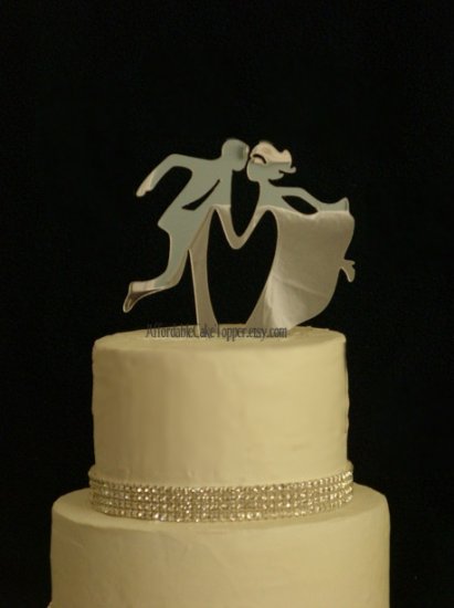 Chic Dancing Bride and Groom Cake Topper