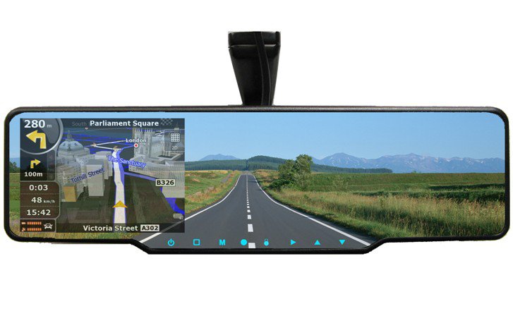 4.3" GPS Rear View mirror Monitor GPS navigation with Bluetooth rear ...
