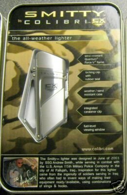 COLIBRI SMITTY SURVIVAL TORCH ALL WEATHER LIGHTER SILVR