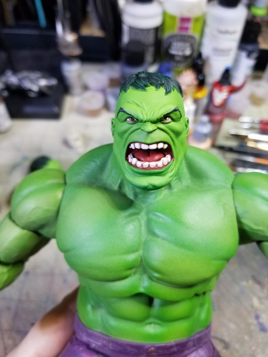 (BryanCarpio)Screaming Hulk Head(Hand Painted, Fitted for Select)
