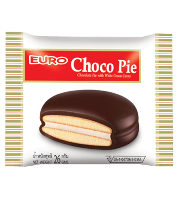 "Euro Choco Pie" Chcolate pie with white cream center 6x26 grams