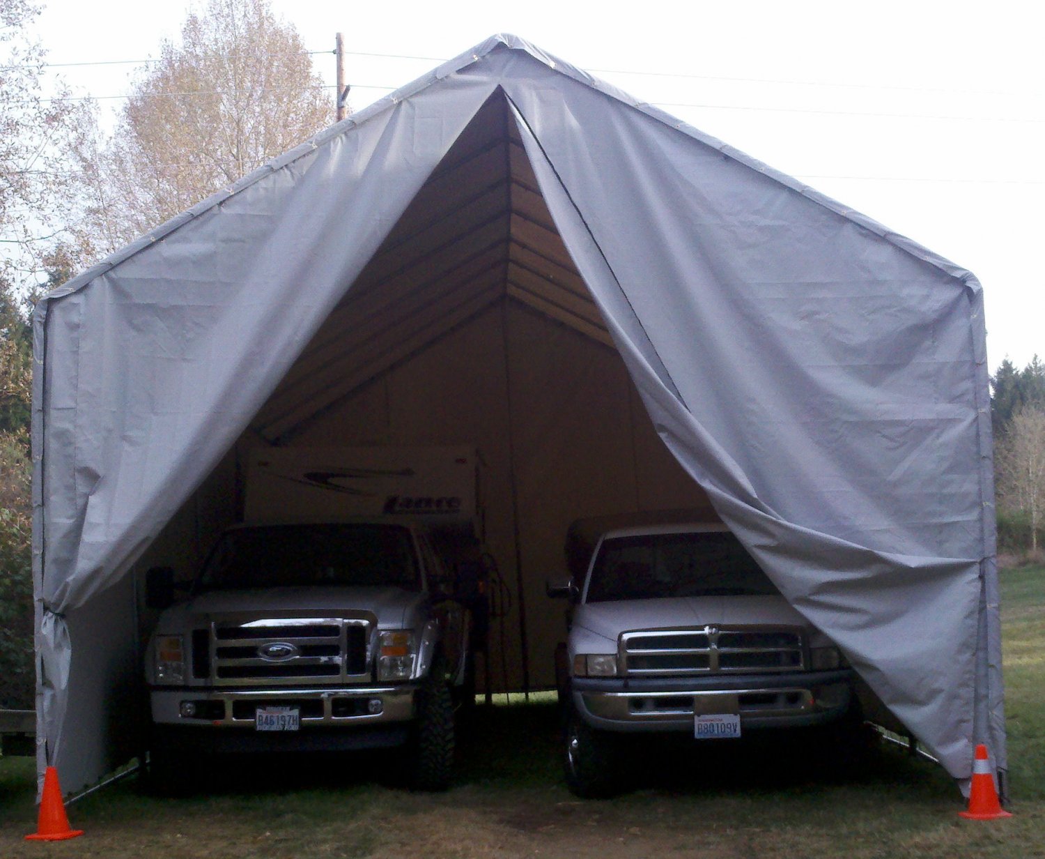 Make-Your-Own 20' x 20' 2-Car Portable RV Carport Shelter -Keep it New ...