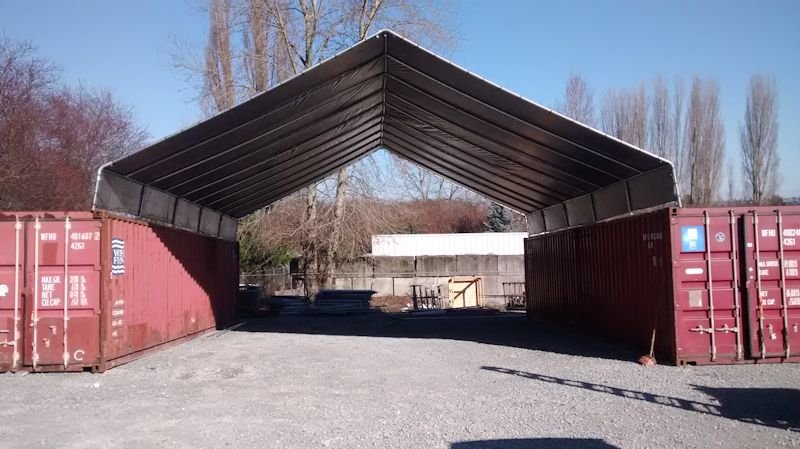 20' x 20' Cover for Cargo Shipping Container safe dry storage & work area