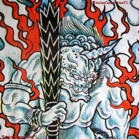 Japanese FIRE DEMON New Irezumi Tattoo Print T Shirt M