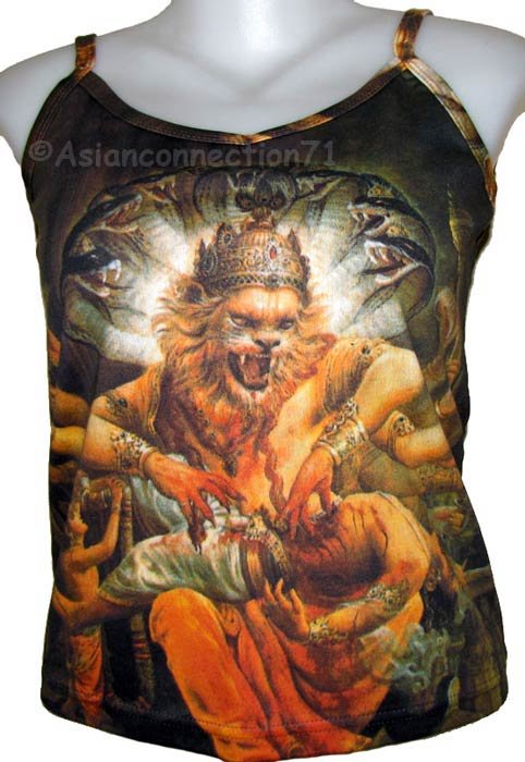 NARASIMHA VISHNU Hindu Religious Art Shirt Singlet TANK TOP Misses M Medium