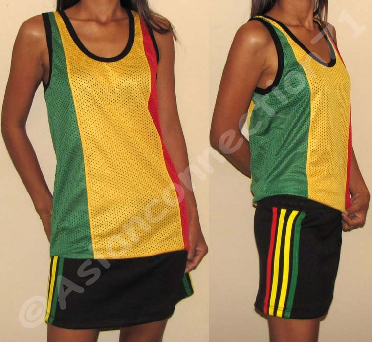 Roots Rasta Reggae Mesh TANK TOP Shirt Mens M Medium