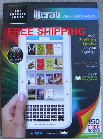 THE SHARPER IMAGE LITERATI COLOR WIRELESS eREADER - FREE SHIPPING