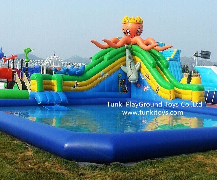 inflatable slide inflatable pool slide for giant amusement park
