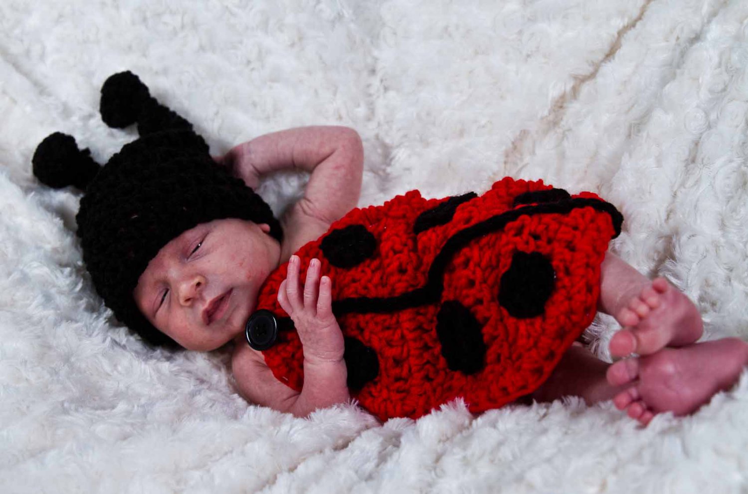 Newborn Ladybug hat and cape set photo props photography