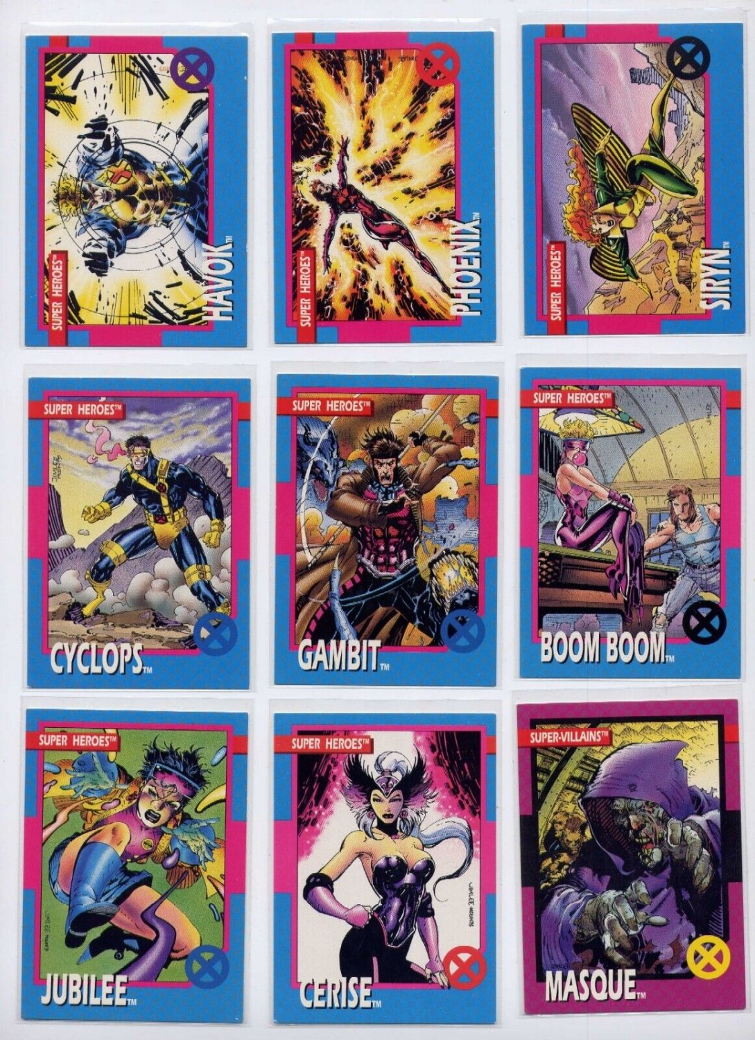 1992 Impel Marvel Super Heroes X-Men Trading Cards lot of 18. #s in ...
