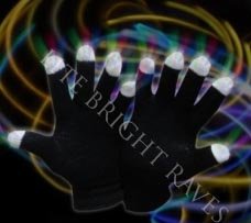 Black LED Light Show Rave Gloves