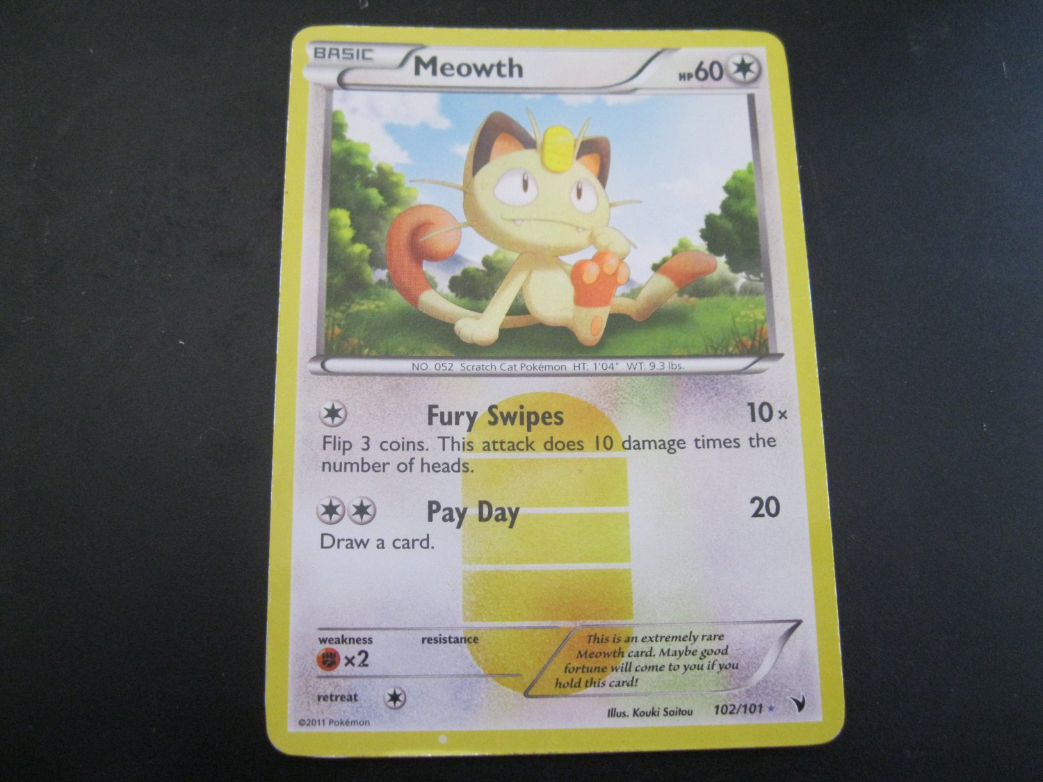 Pokemon Card Meowth Noble Victories Secret Rare