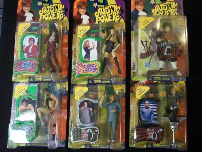 complete set of 6 Austin Powers figures series 1