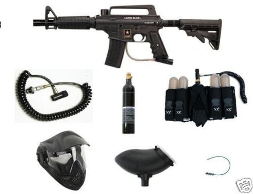 NEW TIPPMANN ARMY Alpha Black M16 PAINTBALL GUN PACKAGE