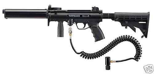 NEW TIPPMANN A5 STEALTH PAINTBALL GUN+FLATLINE+CYCLONE