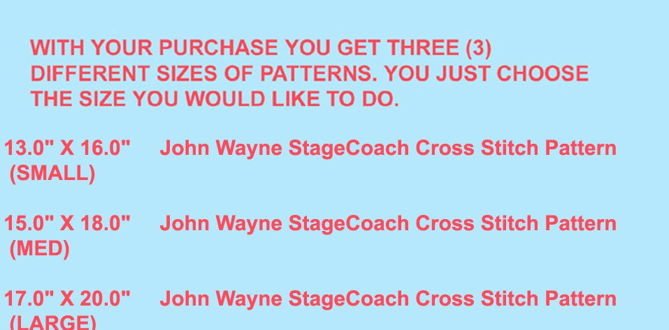 John Wayne StageCoach Cross Stitch Pattern***L@@K***