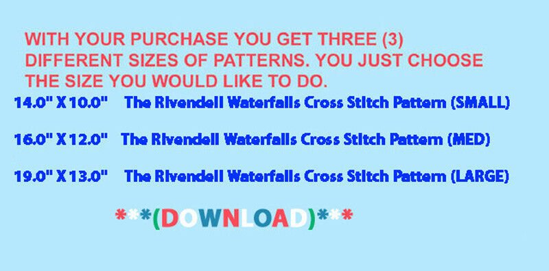 Rivendell Waterfalls Cross Stitch Pattern Needlework***L@@K***
