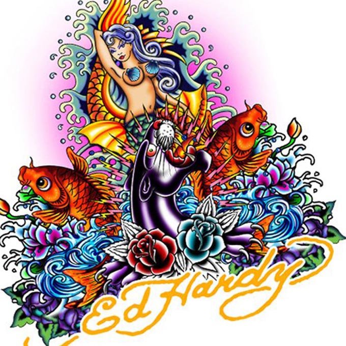 Ed Hardy Mermaid Cross Stitch Pattern***L@@K***
