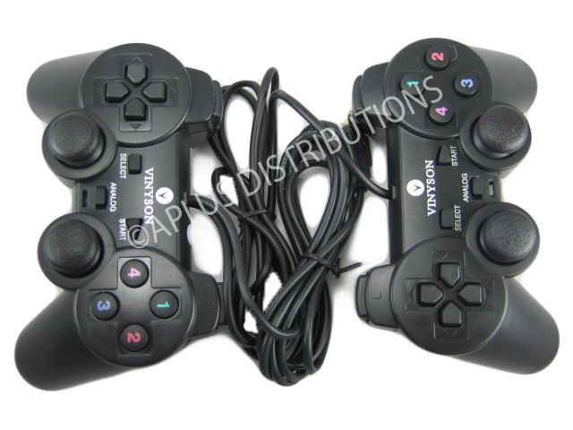 NEW DOUBLE SHOCK CONTROLLER FOR USB PC PS - BLK