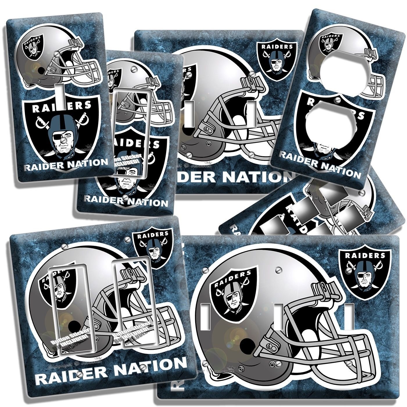 OAKLAND RAIDERS NATION FOOTBALL TEAM LIGHT SWITCH OUTLET WALL PLATE ...