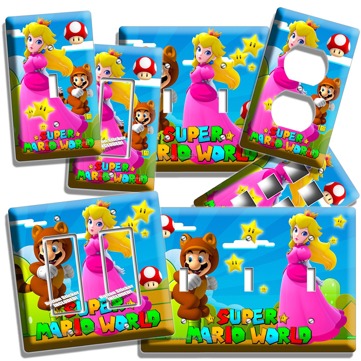 SUPER MARIO PRINCESS PEACH LIGHT SWITCH OUTLET WALL COVER PLATE GIRLS ...