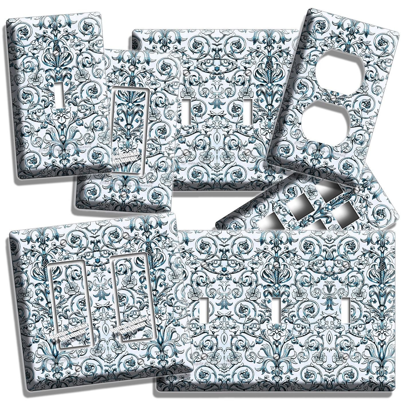 BLUE GREEK ROMAN VICTORIAN LIGHT SWITCH WALL PLATE OUTLET BEDROOM HOME ...