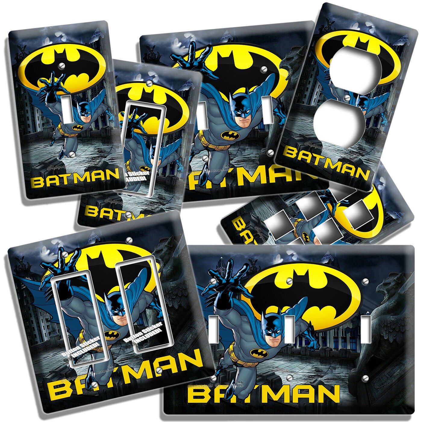 BATMAN FOREVER SUPER HERO BAT SIGNAL LIGHT SWITCH OUTLET PLATES NERD ...