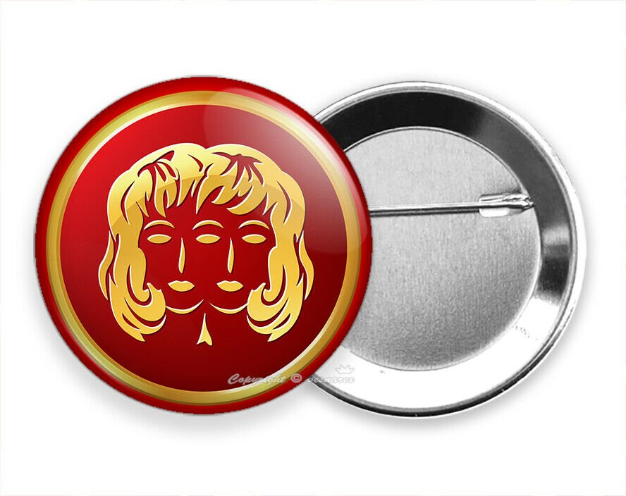 GEMINI ZODIAC HOROSCOPE ASTROLOGY SIGN FISH SYMBOL PIN PINBACK BUTTON ...