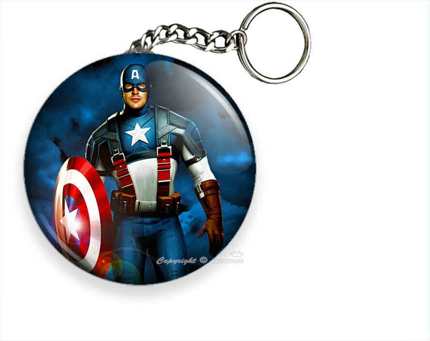 CAPTAIN AMERICA FIRST AVENGER SUPERHERO COMICS KEYCHAIN KEY CHAIN RING ...