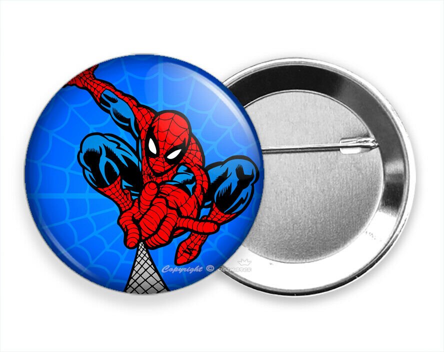 AMAZING SPIDERMAN SHOOTING WEB SUPERHERO COMICS NEW PINBACK PIN BUTTON ...