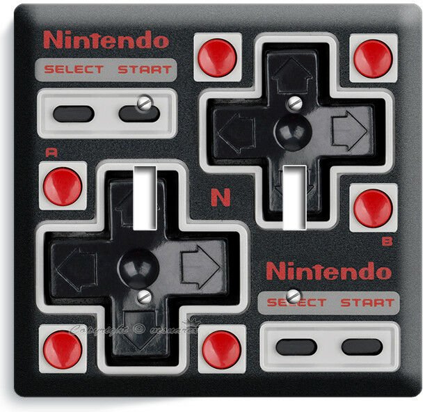 VIDEO GAME CLASSIC NINTENDO NEC CONTROLLER 2 GANG LIGHT SWITCH WALL ...