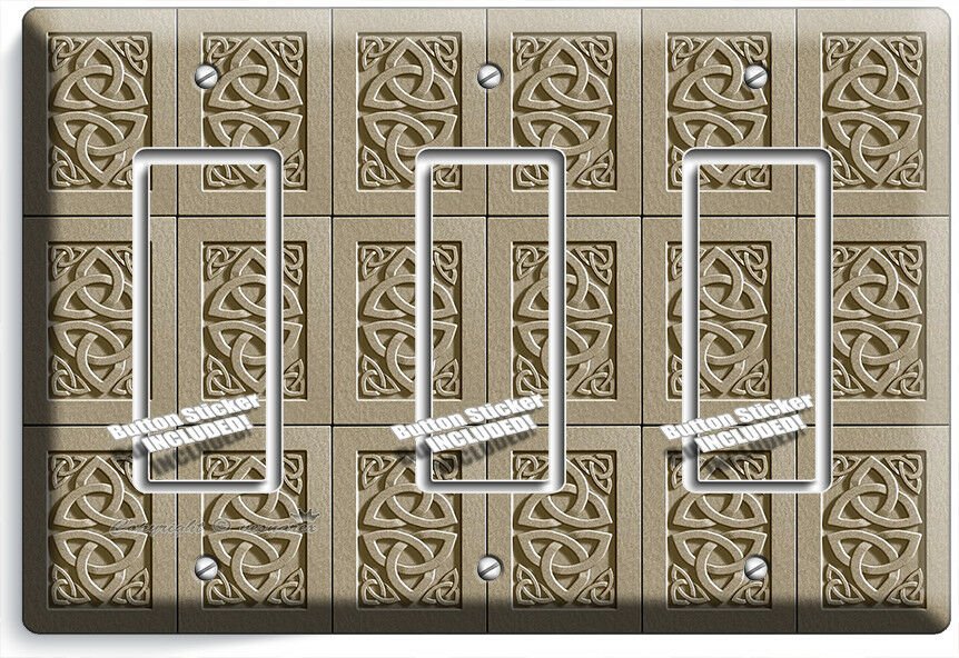 CELTIC TRINITY KNOT IRISH DESIGN TRIPLE GFCI LIGHT SWITCH WALL PLATE ...
