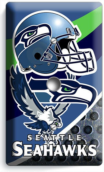 SEATTLE SEAHAWKS FOOTBALL TEAM LOGO LIGHT DIMMER CABLE WALL PLATE MAN ...