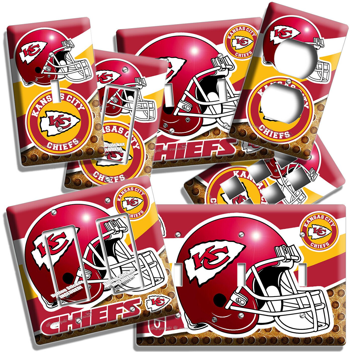 KANSAS CITY CHIEFS FOOTBALL TEAM LIGHT SWITCH OUTLET WALL PLATES MAN ...