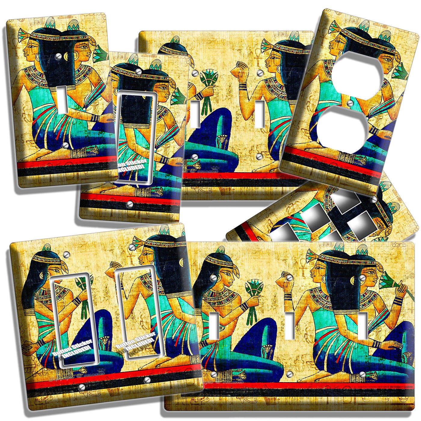 ANCIENT EGYPTIAN GODDESSES HIEROGLYPHS LIGHT SWITCH OUTLET WALL PLATE ...