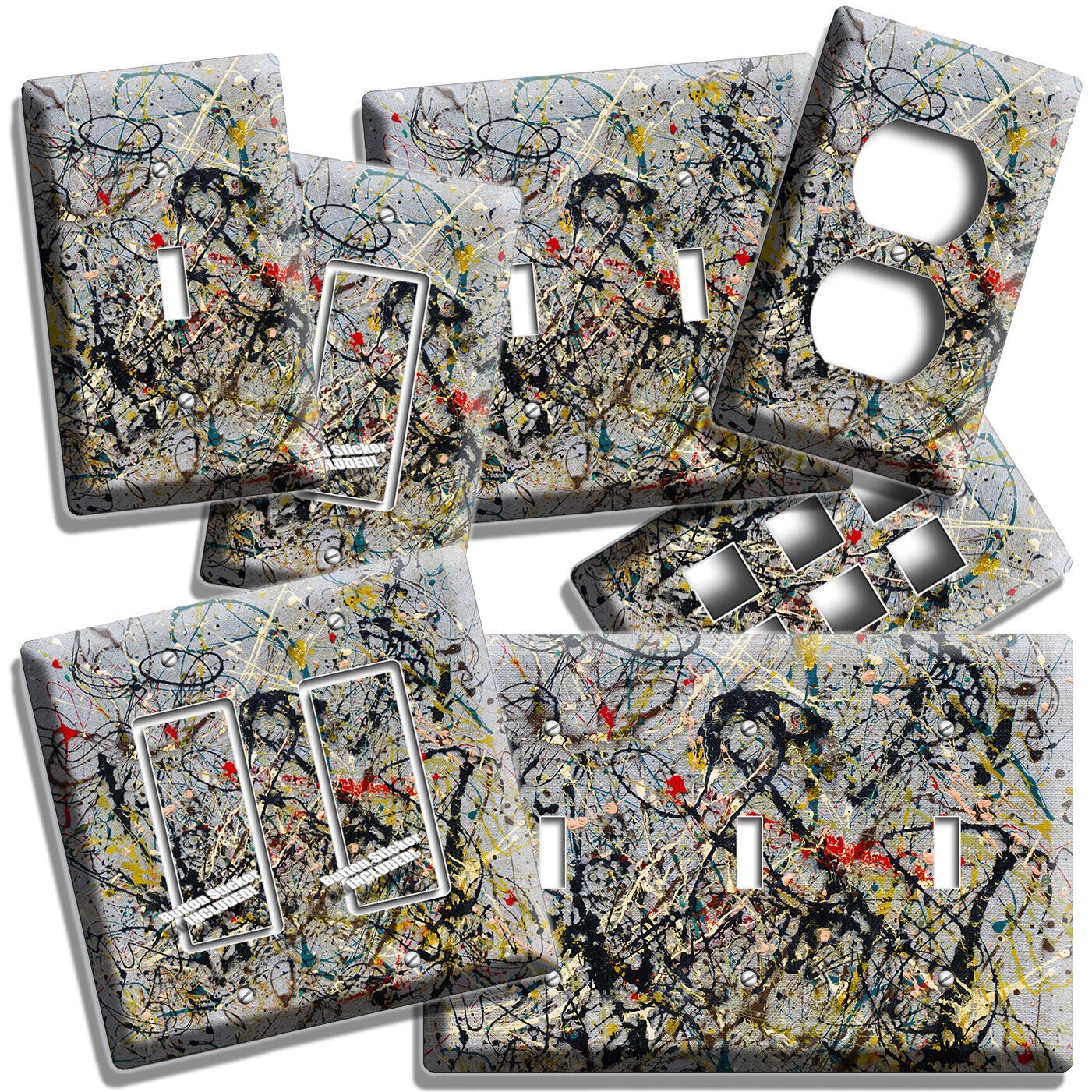 JACKSON POLLOCK ACTION PAINTING INSPIRED LIGHT SWITCH OUTLET WALL PLATE ...