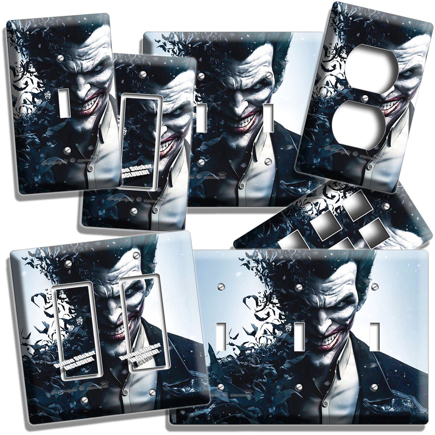 JOKER BATMAN COMICS LIGHT SWITCH OUTLET WALL PLATE BOYS BEDROOM TV ROOM ...