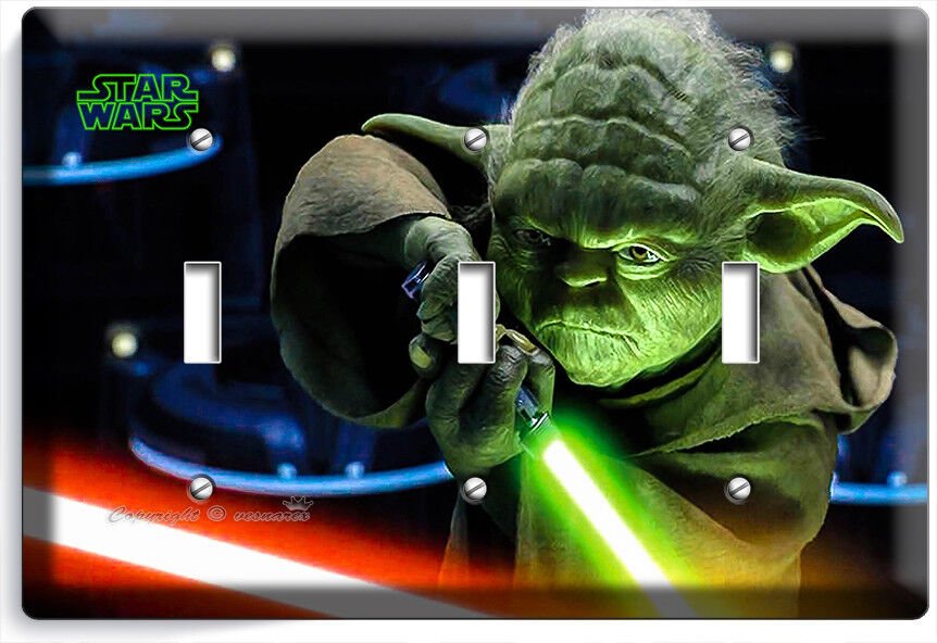 JEDI MASTER YODA GREEN ENERGY SWORD STAR WARS 3G LIGHT SWITCH PLATES ...