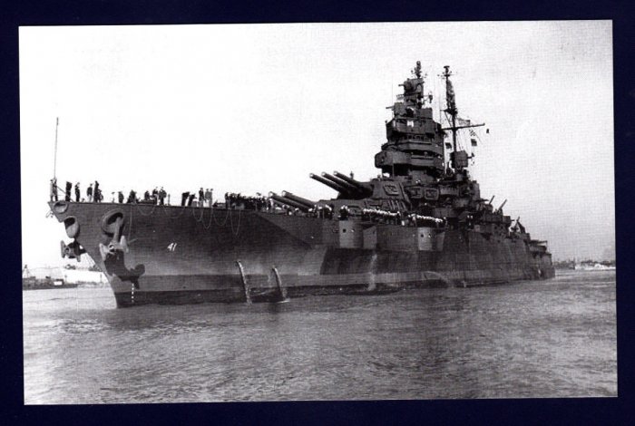 USS MISSISSIPPI BB-41 Battleship Navy Ship Postcard
