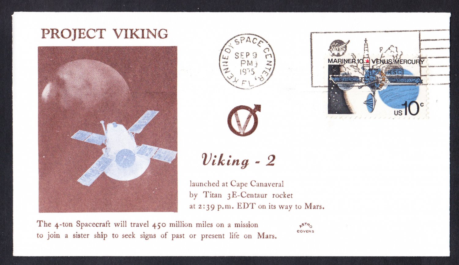 VIKING 2 SPACECRAFT Launch 1975 ASTRO Space Cover