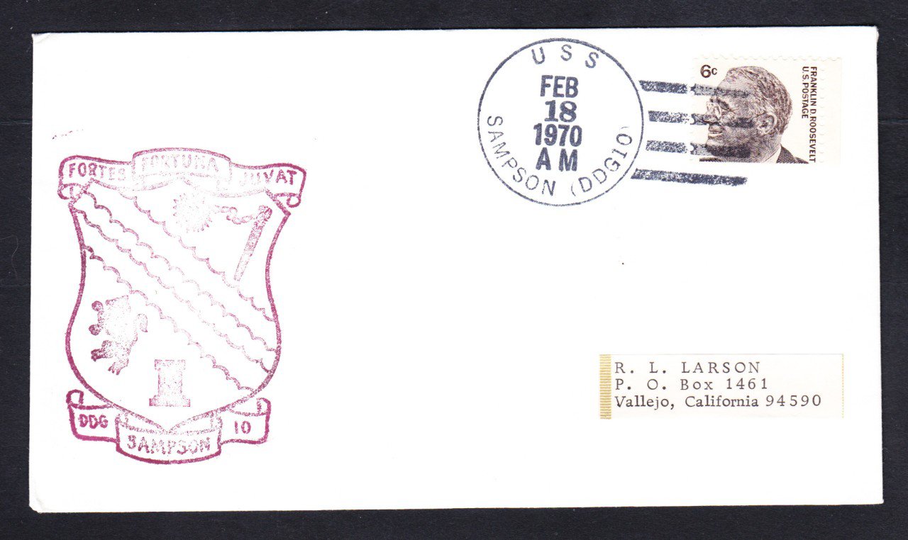 USS SAMPSON DDG-10 Naval Cover
